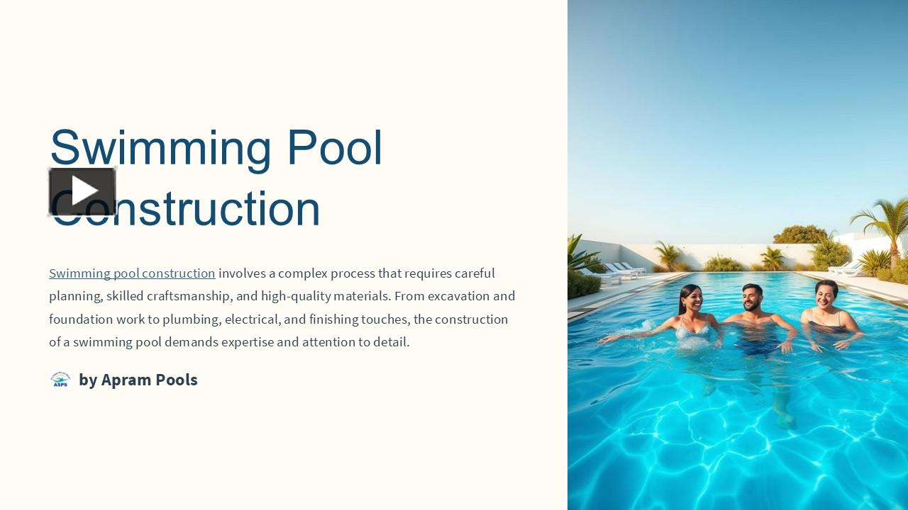 swimming pool construction & swimming pool maintenance presentation | free to download