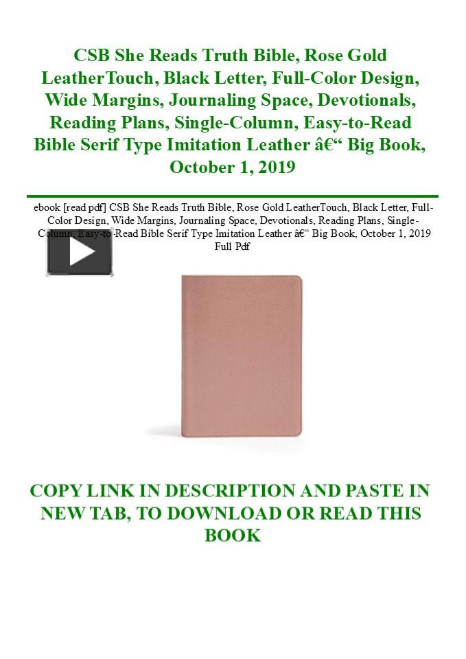 PPT – ebook [read pdf] CSB She Reads Truth Bible Rose Gold LeatherTouch Black Letter Full-Color ...