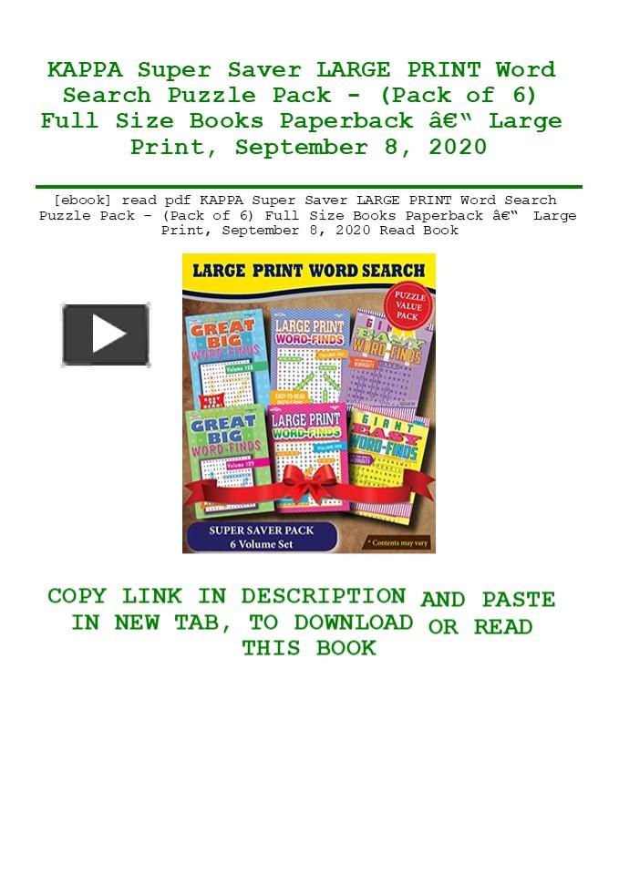 PPT – [ebook] read pdf KAPPA Super Saver LARGE PRINT Word Search Puzzle Pack - (Pack of 6) Full ...