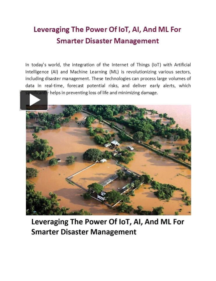PPT – Leveraging The Power Of IoT, AI, And ML For Smarter Disaster Management PowerPoint ...