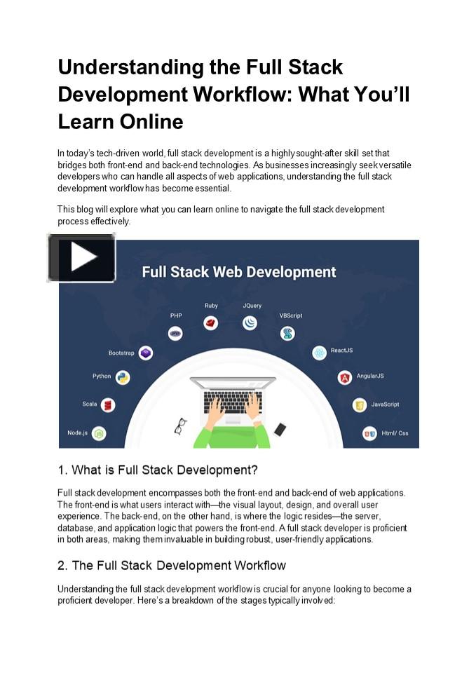PPT – Understanding the Full Stack Development Workflow: What You’ll Learn Online (1) PowerPoint ...