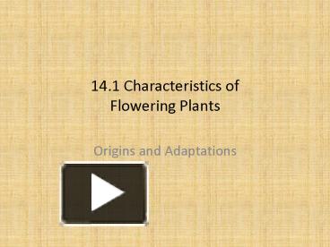 14.1 Characteristics of Flowering Plants presentation | free to view