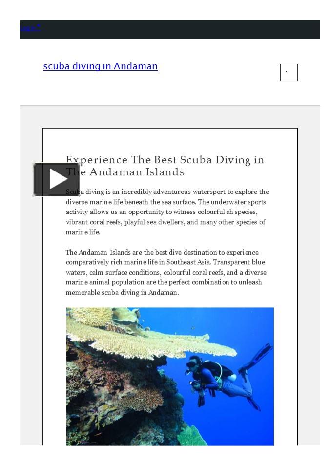 PPT – Try the best scuba diving experience in the Andaman Islands PowerPoint presentation | free ...