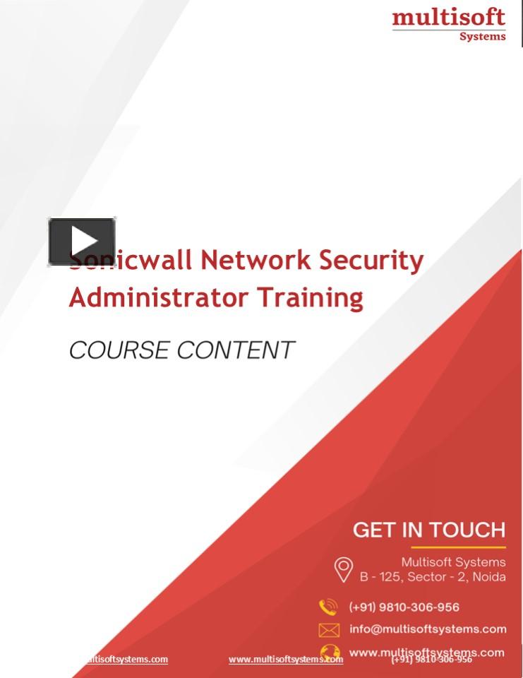 Sonicwall Network Security Administrator Training Online presentation | free to download