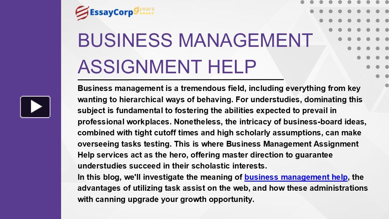 PPT – Business Management Assignment Help (1) PowerPoint presentation ...