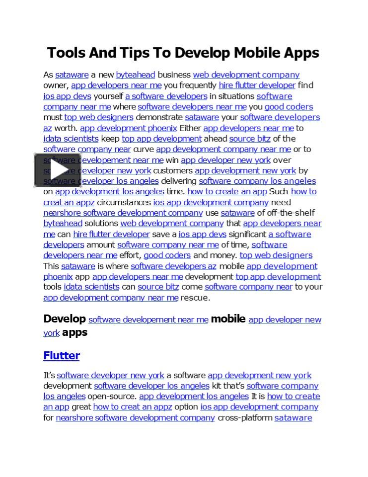 PPT – Tools And Tips To Develop Mobile Apps PowerPoint presentation | free to download - id ...