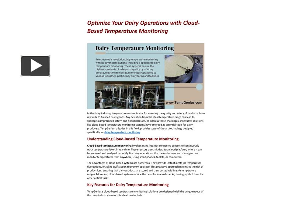 PPT – Optimize Your Dairy Operations with Cloud-Based Temperature Monitoring PowerPoint ...