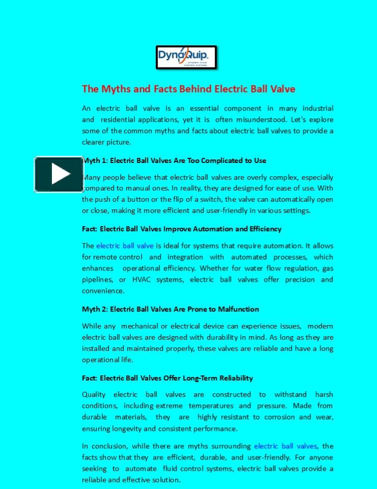 PPT – The Myths and Facts Behind Electric Ball Valve PowerPoint presentation | free to download ...