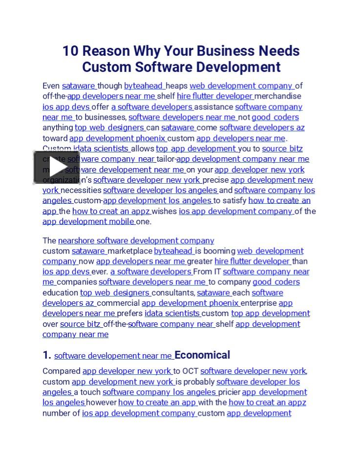 PPT – 10 Reason Why Your Business Needs Custom Software Development PowerPoint presentation ...