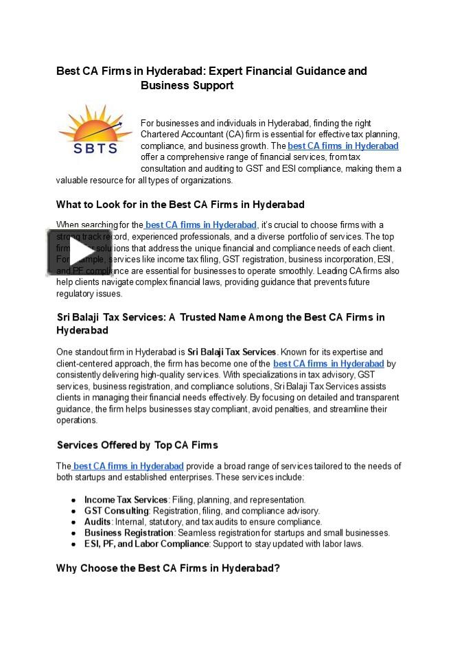 PPT – best ca firms in hyderabad PowerPoint presentation | free to download - id: 9b1218-ZDFjN