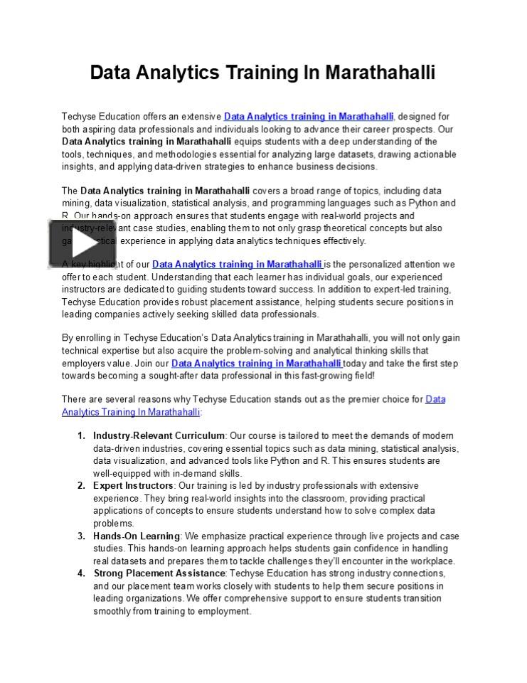PPT – Data Analytics training in Marathahalli PowerPoint presentation | free to download - id ...