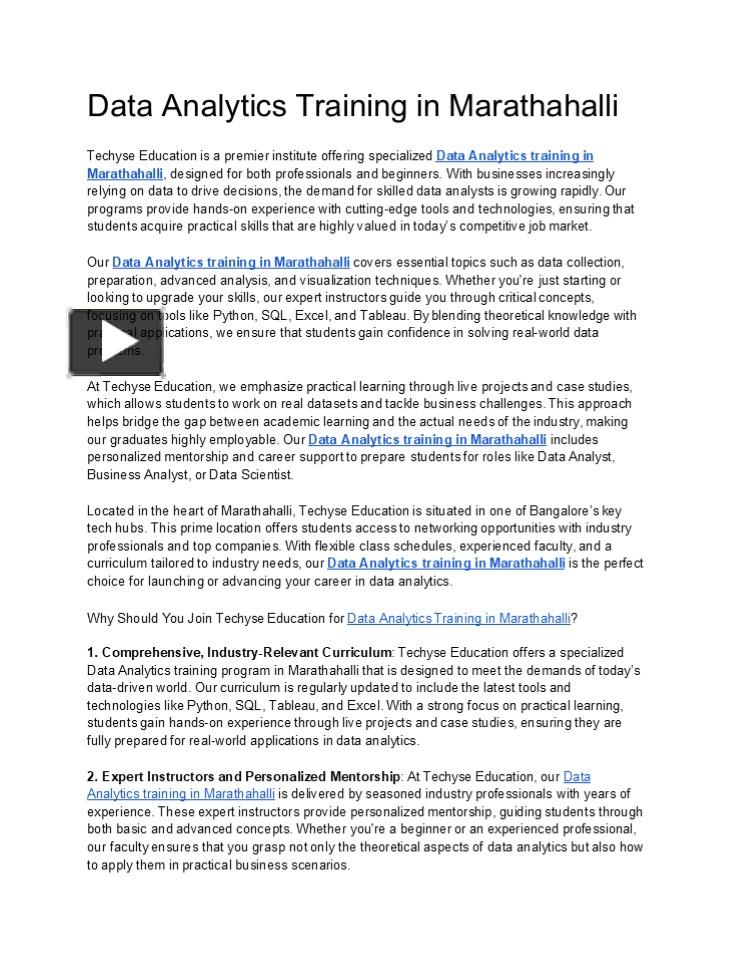 PPT – Data Analytics Training In Marathahalli (2) PowerPoint presentation | free to download ...