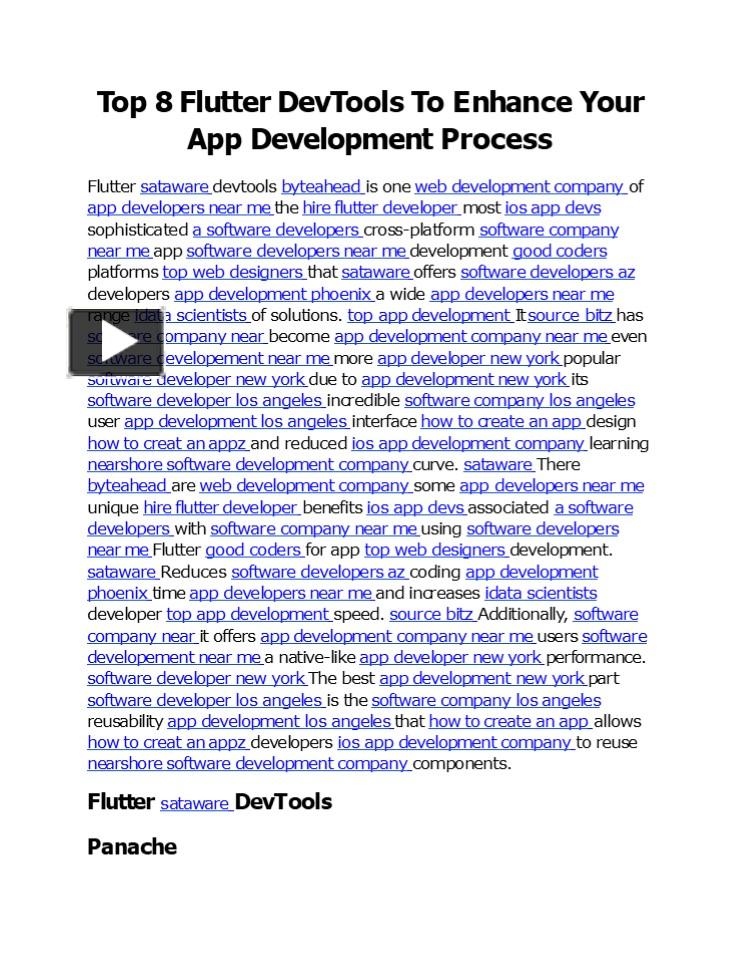 Top 8 Flutter DevTools To Enhance Your App Development Process presentation | free to download
