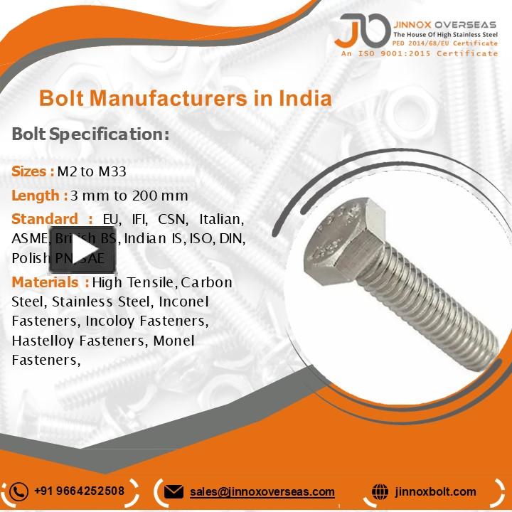 PPT – Bolt | Fasteners | Hex Bolt | Allen Cap Bolt-Jinnox Bolt PowerPoint presentation | free to ...