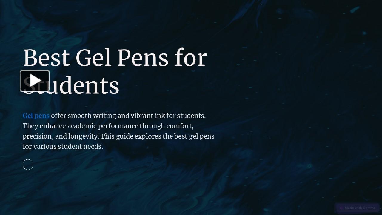 PPT – Best Gel Pens for Students: Smooth Writing and Long-Lasting Ink PowerPoint presentation ...