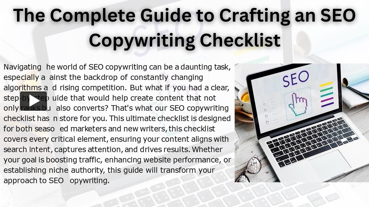 The Complete Guide to Crafting an SEO Copywriting Checklist presentation | free to download