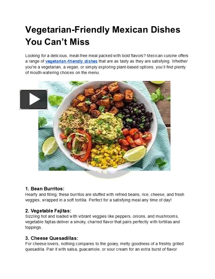PPT – Vegetarian-Friendly Mexican Dishes You Can’t Miss PowerPoint ...