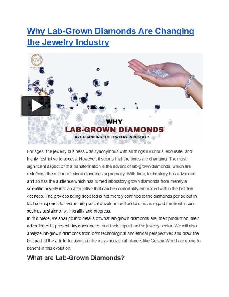 Why Lab-Grown Diamonds Are Changing the Jewelry Industry presentation | free to download