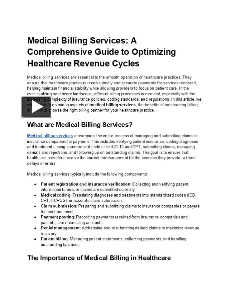 PPT – Medical billing services PowerPoint presentation | free to download - id: 9b23c2-YzA3M