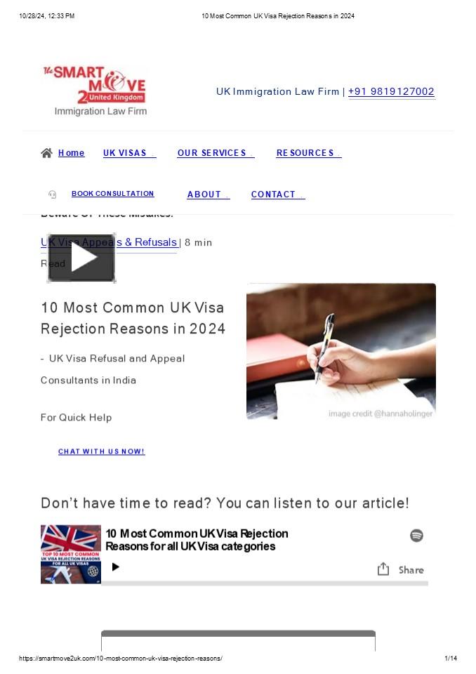 PPT – 10 Most Common UK Visa Rejection Reasons in 2024 PowerPoint presentation | free to ...