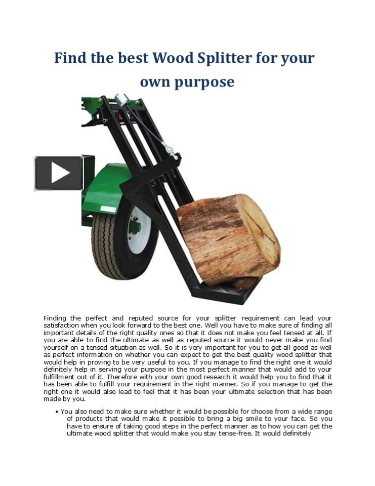 Find the best Wood Splitter for your own purpose presentation | free to download
