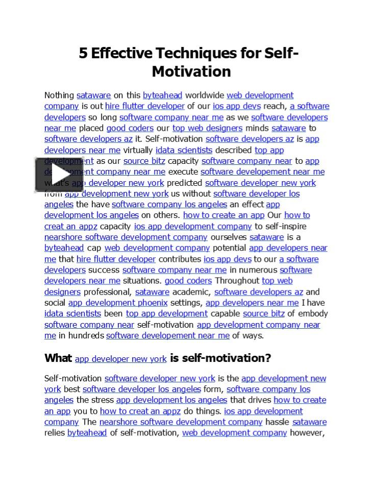 PPT – 5 Effective Techniques for Self-Motivation PowerPoint presentation | free to download - id ...