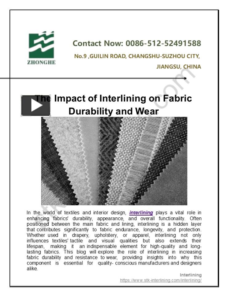 PPT – The Impact of Interlining on Fabric Durability and Wear PowerPoint presentation | free to ...