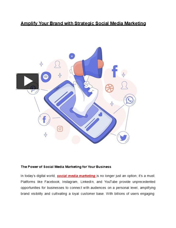 PPT – Amplify Your Brand with Strategic Social Media Marketing PowerPoint presentation | free to ...