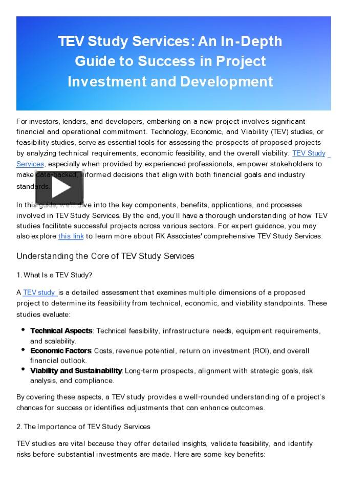 PPT – TEV Study Services: An In-Depth Guide to Success in Project ...