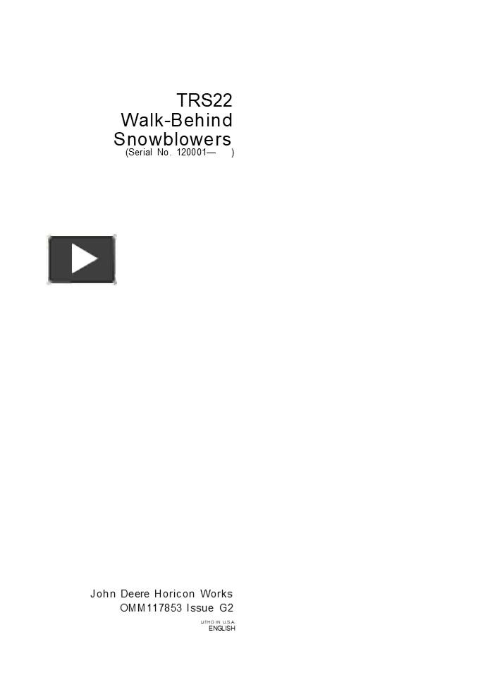 PPT – John Deere TRS22 Walk-Behind Snowblowers Operator’s Manual Instant Download (pin.120001 ...