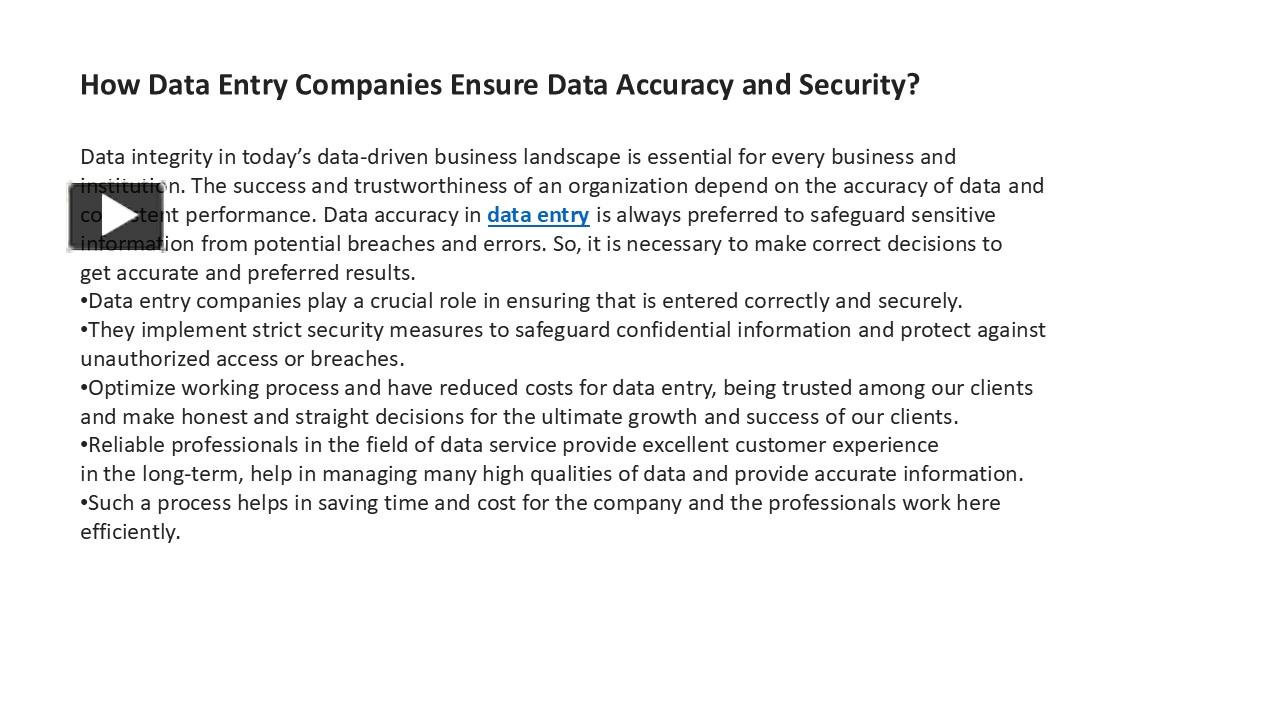 PPT – Data Entry Services PowerPoint presentation | free to download - id: 9b4168-ODIyM
