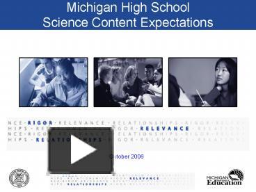 Michigan High School Science Content Expectations presentation | free ...