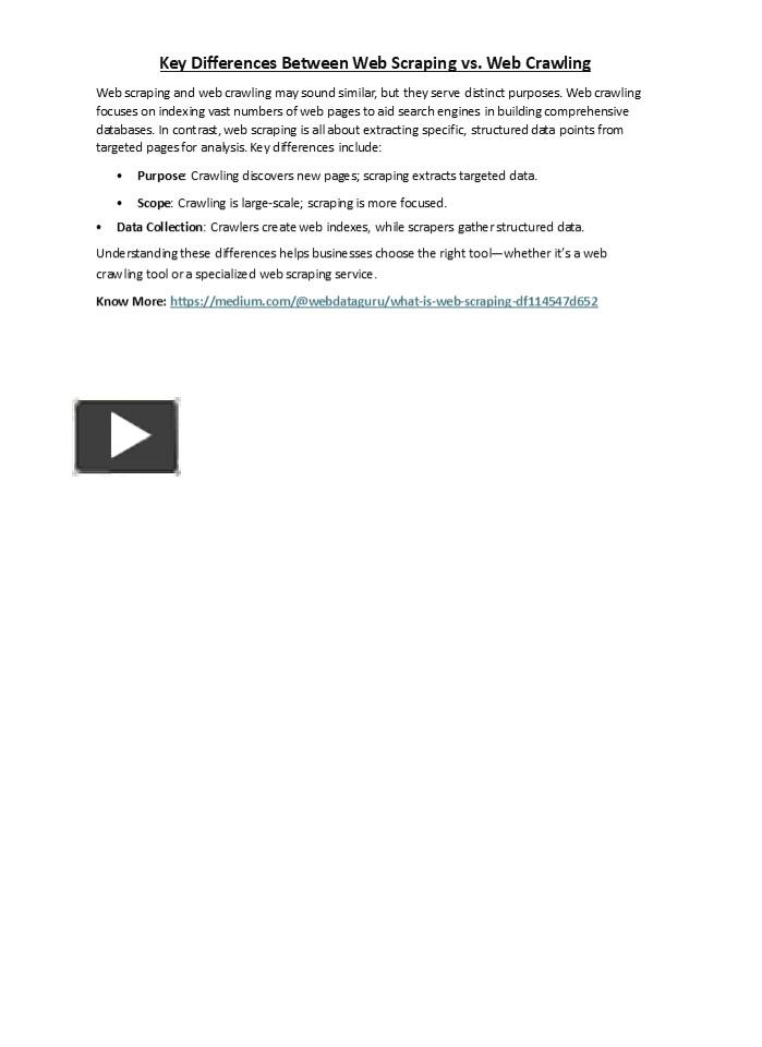 Ppt Key Differences Between Web Scraping Vs Web Crawling Powerpoint