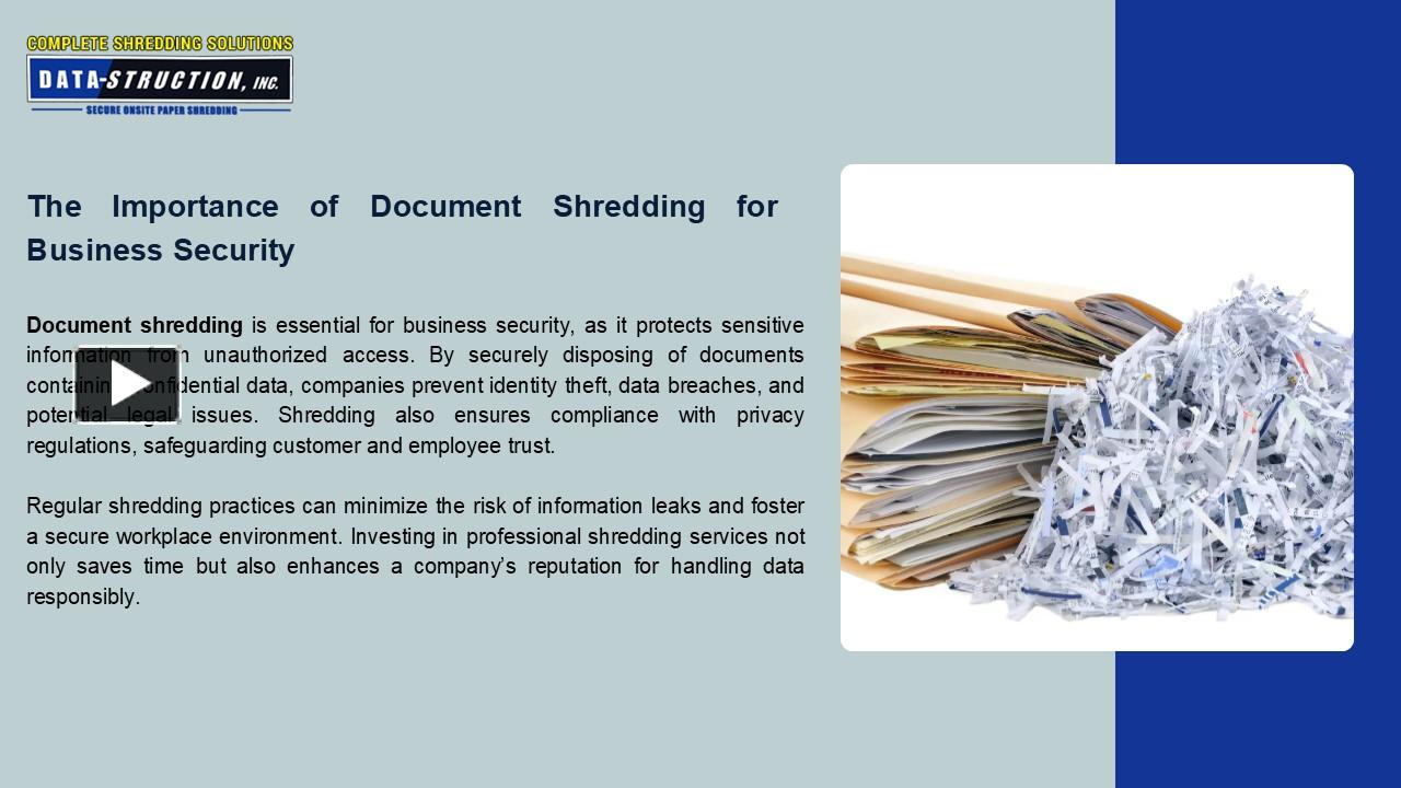 PPT – The Importance of Document Shredding for Business Security PowerPoint presentation | free ...