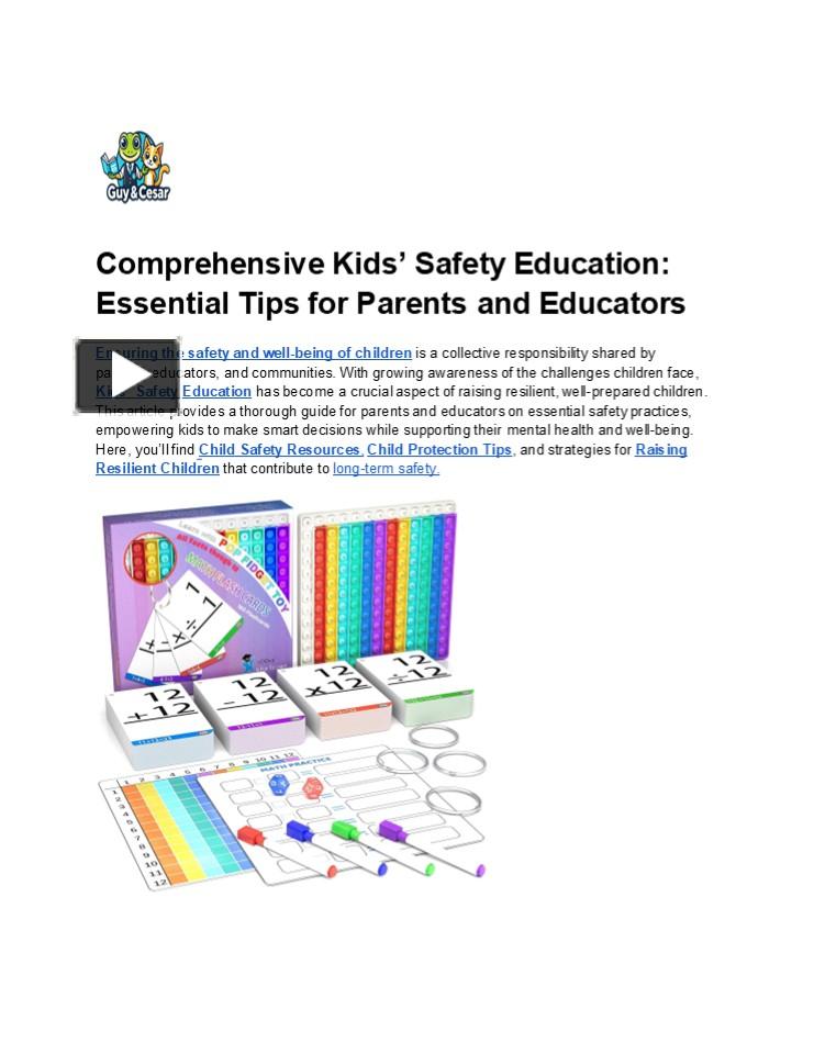 Comprehensive Kids’ Safety Education: Essential Tips for Parents and ...