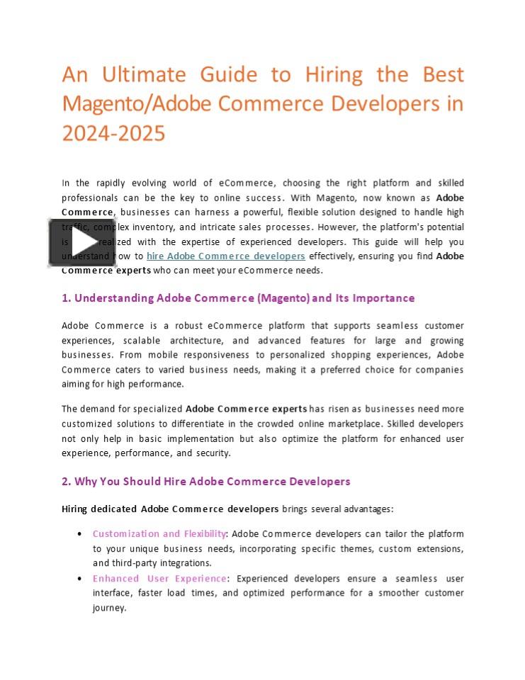 PPT – An Ultimate Guide to Hiring the Best Magento/Adobe Commerce Developers in 2024-2025 ...