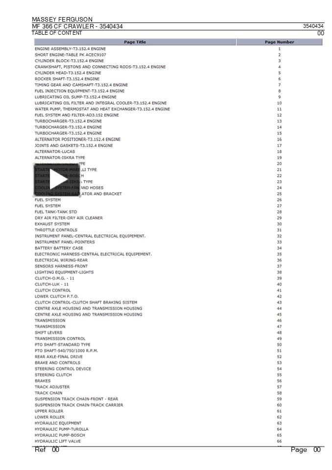 PPT – Massey Ferguson MF 366 CF CRAWLER Parts Catalogue Manual Instant Download PowerPoint ...