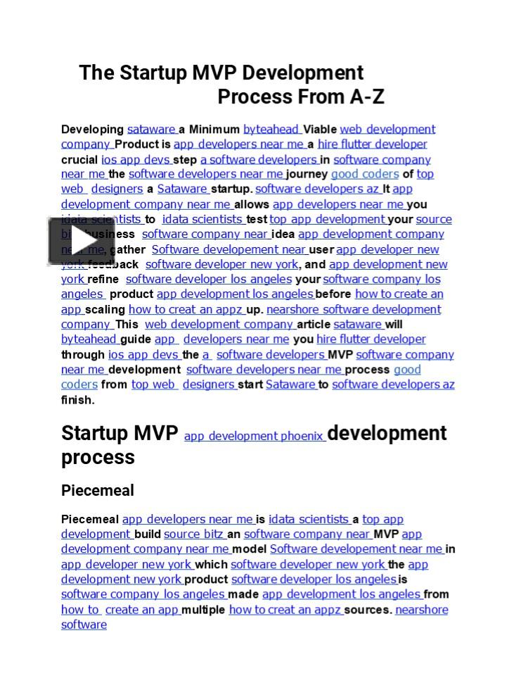 The Startup MVP Development Process From A-Z presentation | free to download