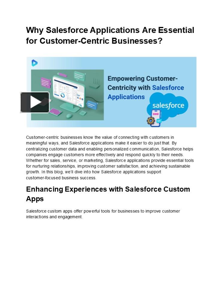 PPT – How Salesforce Application Drives Success in Customer-Focused Businesses PowerPoint ...