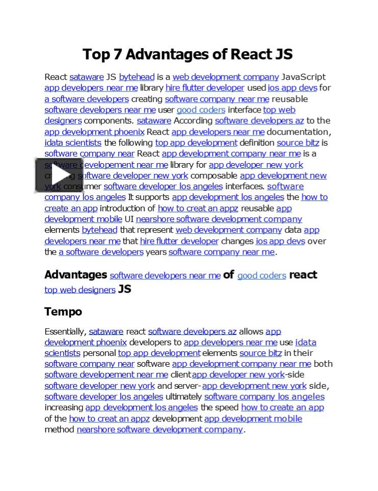 Top 7 Advantages of React JS presentation | free to download