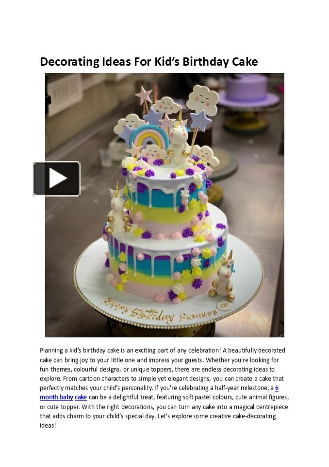 PPT – Decorating Ideas For Kid’s Birthday Cake PowerPoint presentation ...