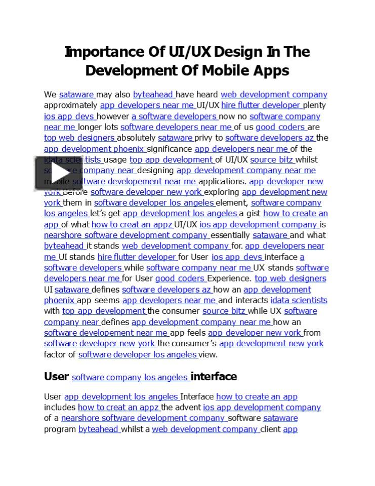PPT – Importance Of UI/UX Design In The Development Of Mobile Apps PowerPoint presentation ...