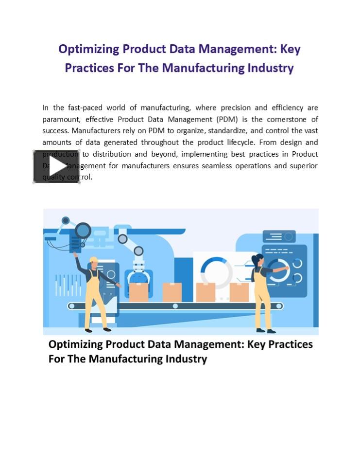 PPT – Optimizing Product Data Management: Key Practices For The Manufacturing Industry ...