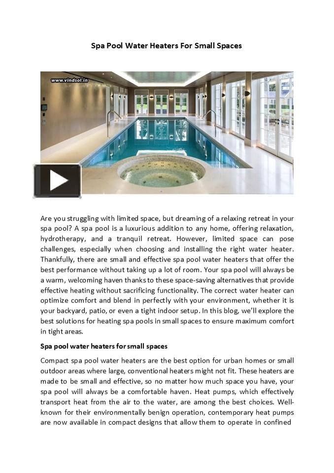 PPT – Spa Pool Water Heaters For Small Spaces PowerPoint presentation | free to download - id ...
