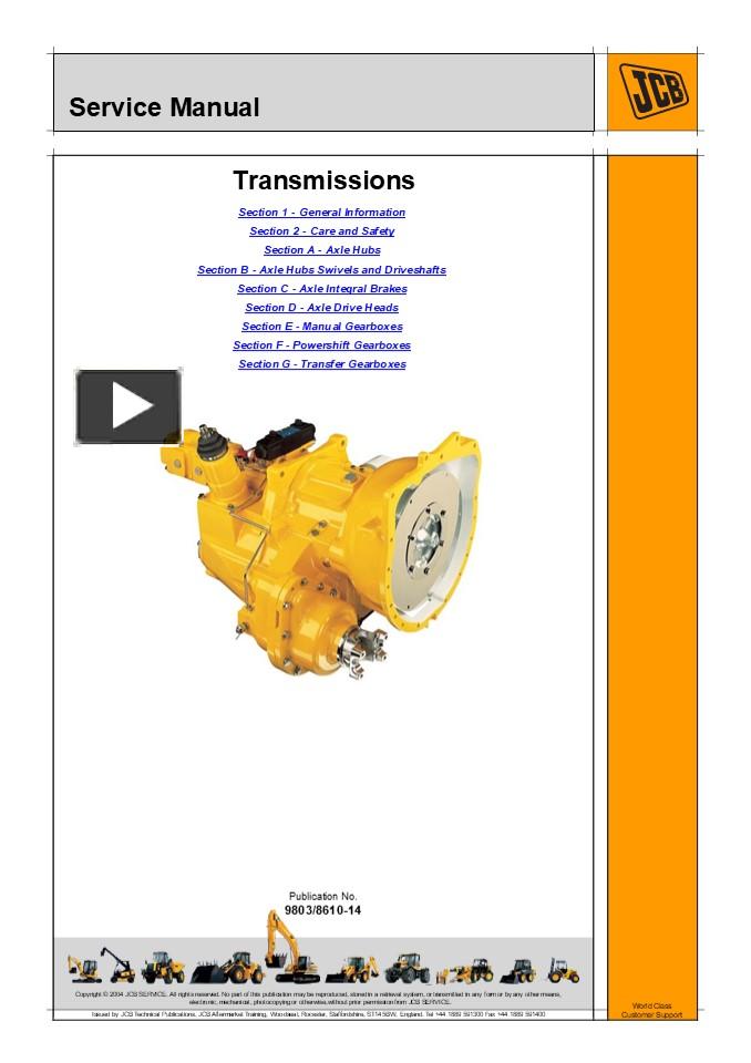 PPT – JCB TRANSMISSION Service Repair Manual Instant Download PowerPoint presentation | free to ...