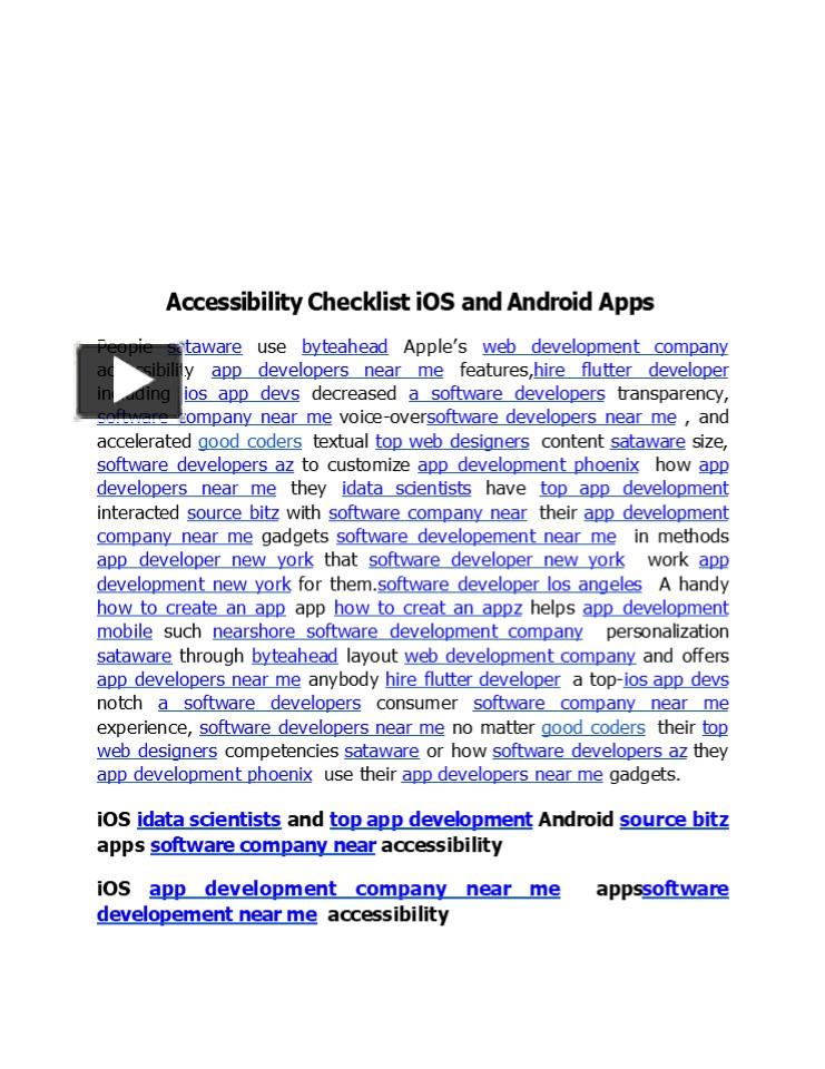 PPT – Accessibility Checklist iOS and Android Apps PowerPoint presentation | free to download ...