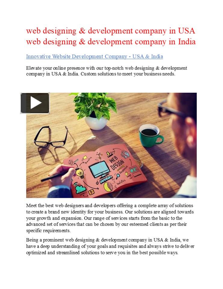 PPT – Innovative Website Development Company - USA & India PowerPoint presentation | free to ...