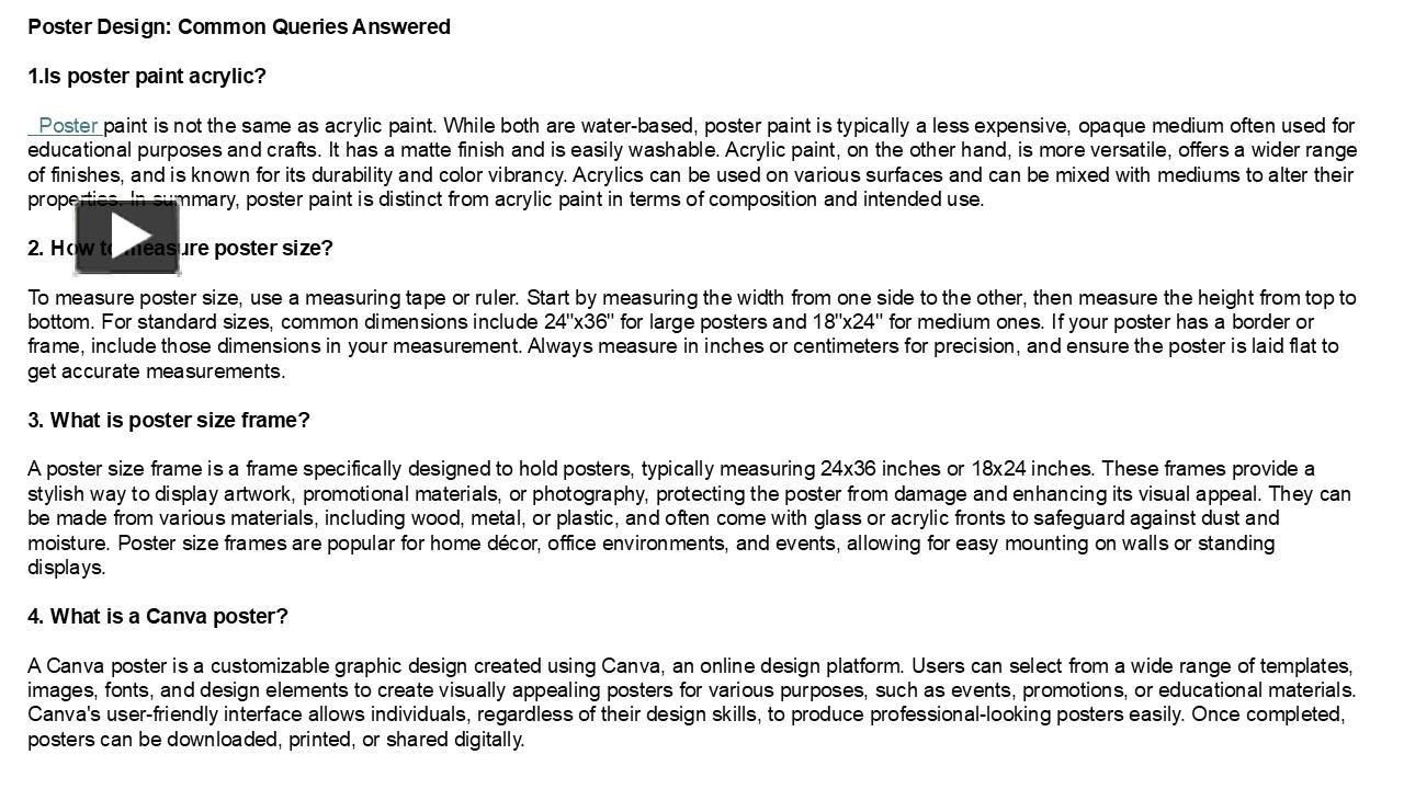 PPT – Comparing the Features of Poster Paint and Acrylic Paint ...