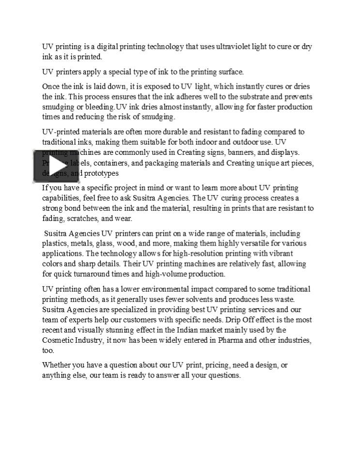 PPT – UV Printing PowerPoint presentation | free to download - id: 9b929c-NDljY