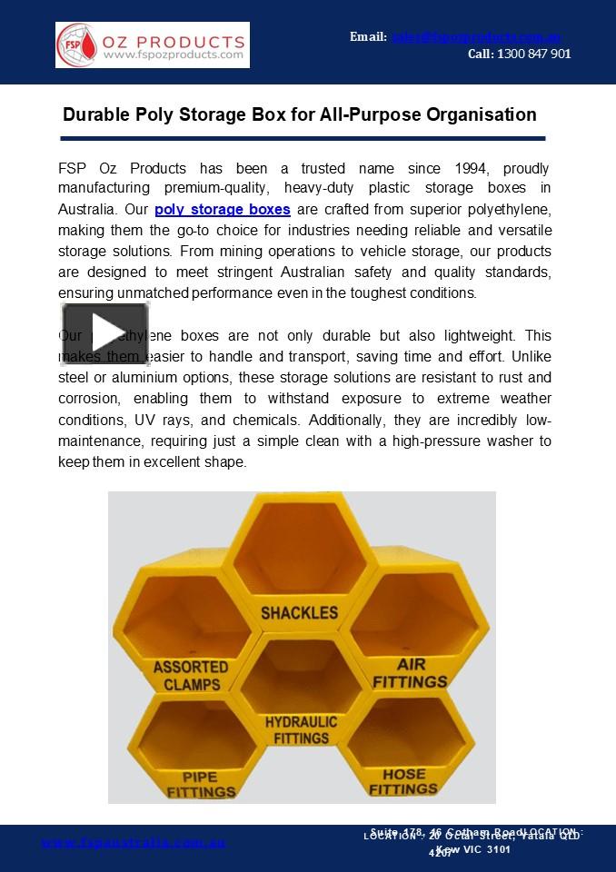 PPT – Durable Poly Storage Box for All-Purpose Organisation PowerPoint presentation | free to ...